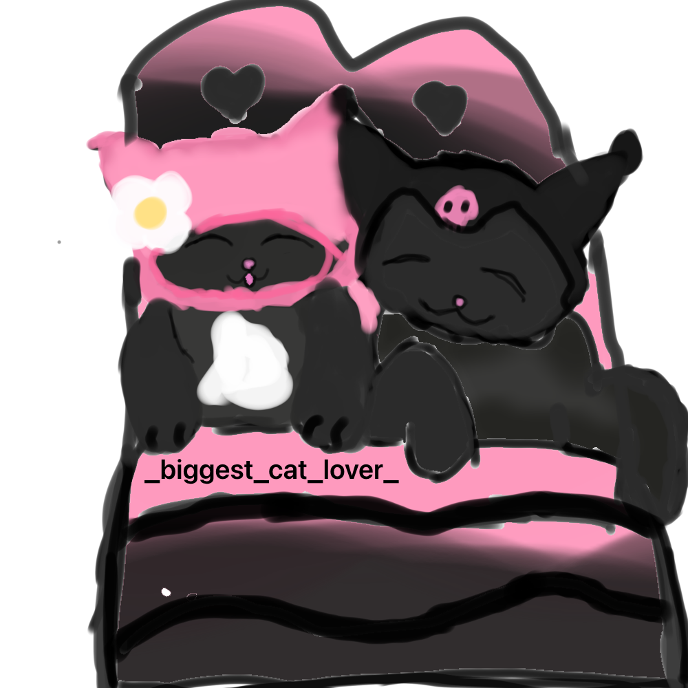 Kuromi and my melody as black,grey cats! - ibisPaint