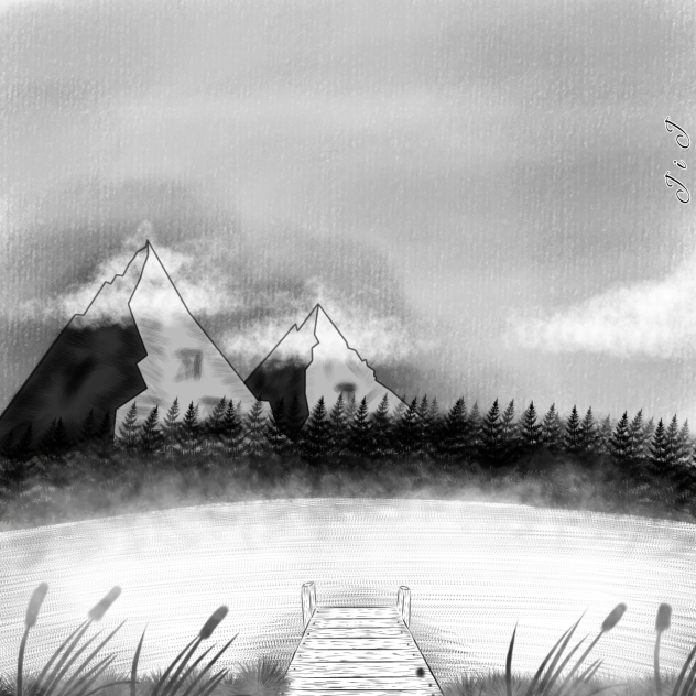 dibujo de un lago - ibisPaint