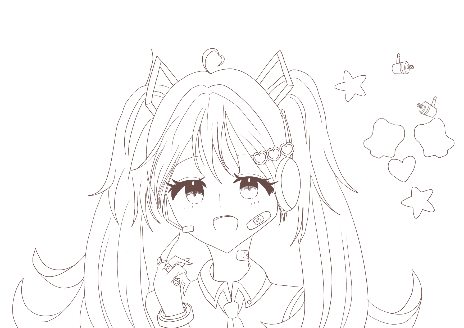 愛言葉IV線画 - ibisPaint