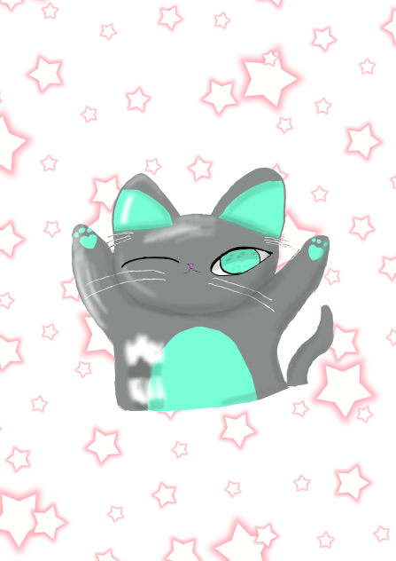 에메랄드 고양이-My OC Emerald cat. - ibisPaint