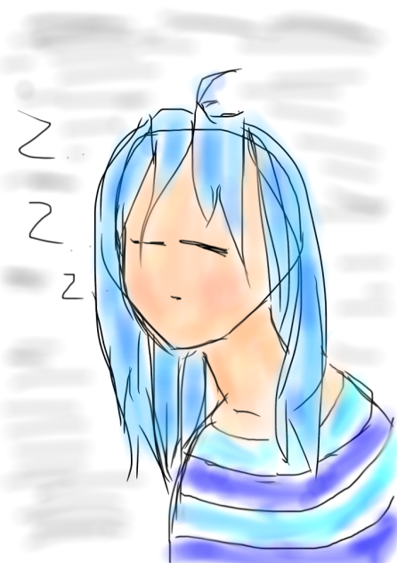 After Noon Sketch~ •Half Awake Blue Hair - ibisPaint