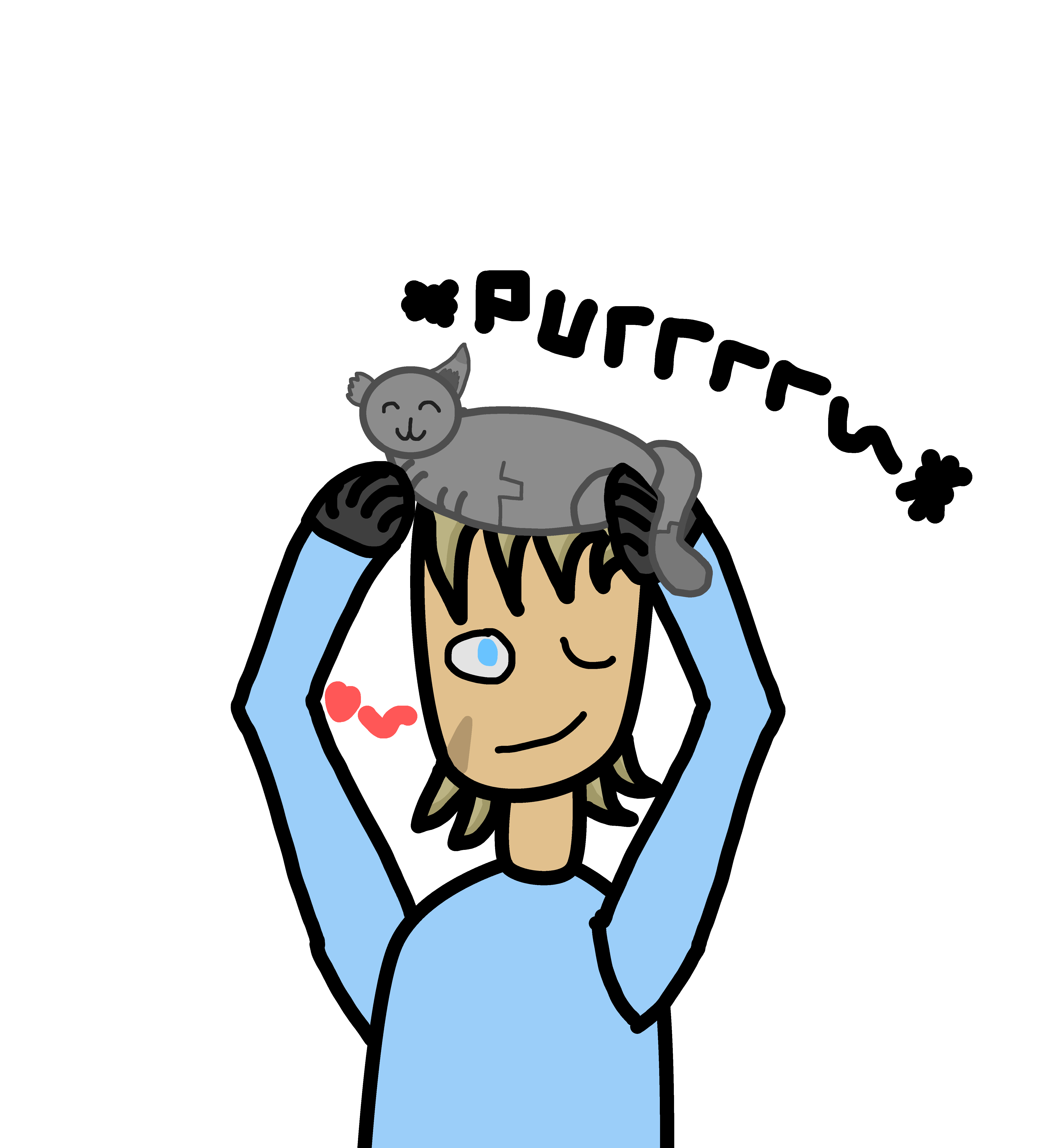 Showing some love to his robot kitty - ibisPaint