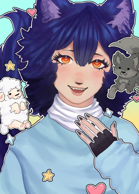 blue cat - ibisPaint