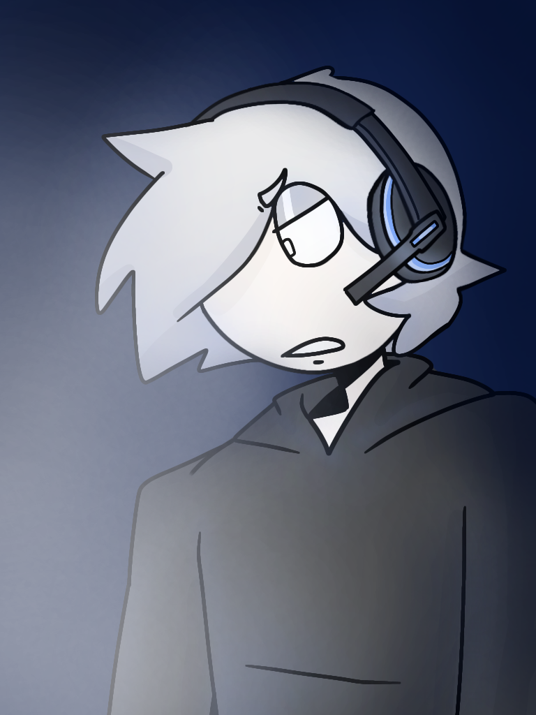 a guy wear headphone - ibisPaint