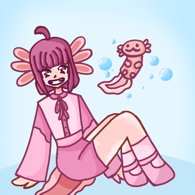 Axolotl Girl!!! 🩷🩷 - ibisPaint