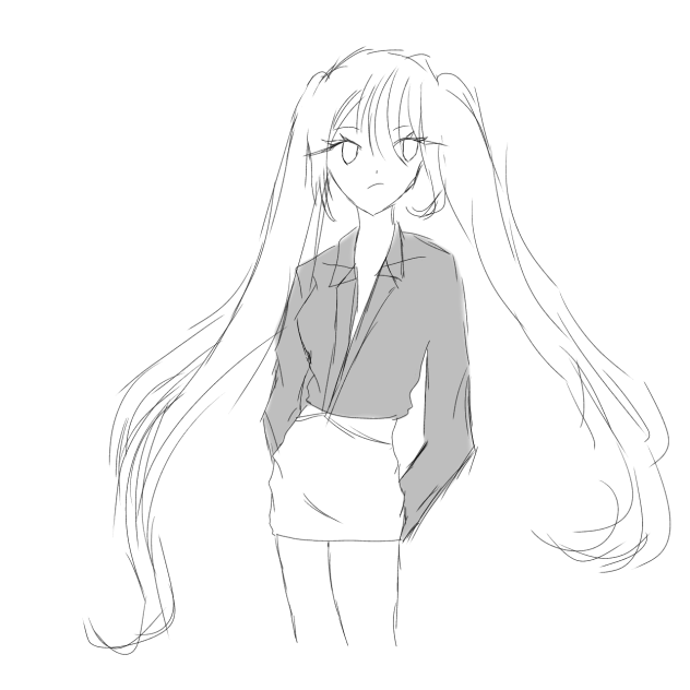 девочка с длинными волосами - ibisPaint