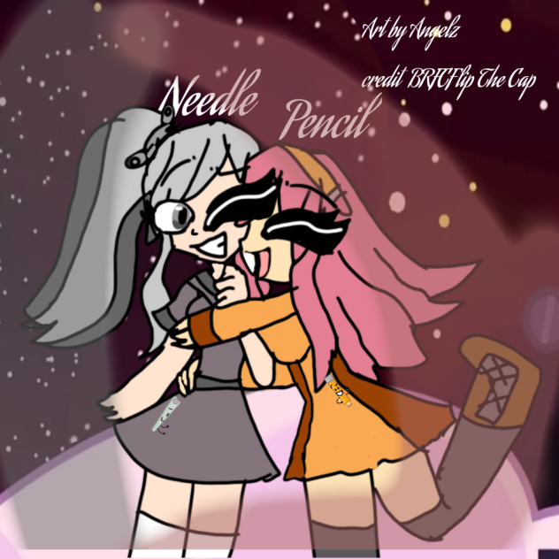 needy-needle and pencil as human - ibisPaint