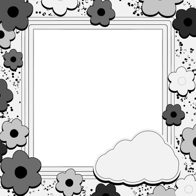 IBM4326 photo frame flowers - ibisPaint