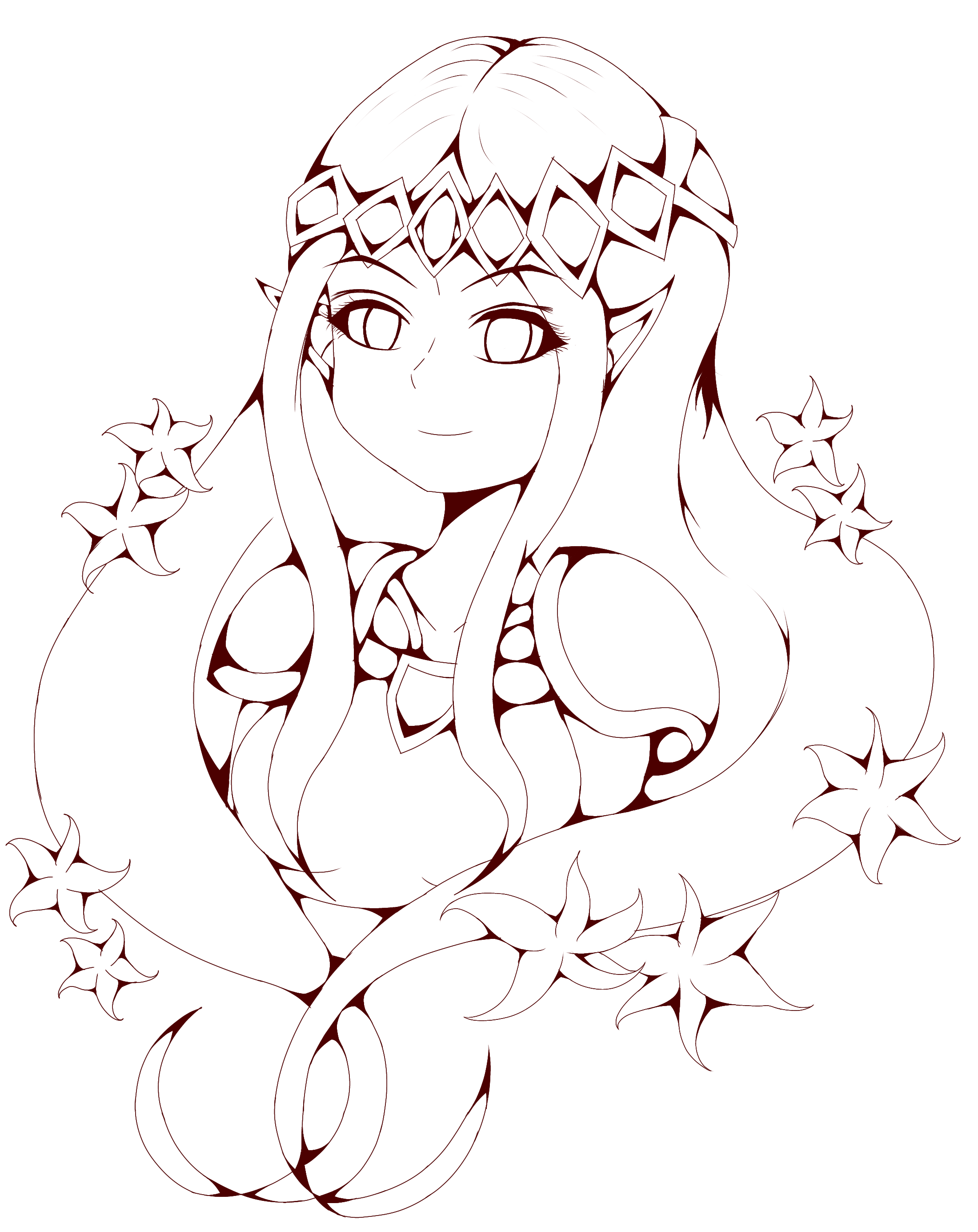 Line art #18 Princess Hilda of Lorule - ibisPaint