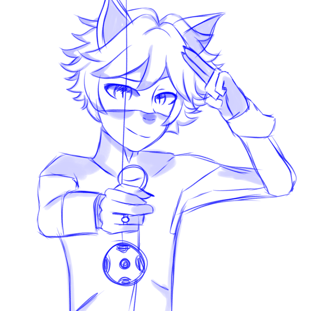 Cat Noir scketch - ibisPaint