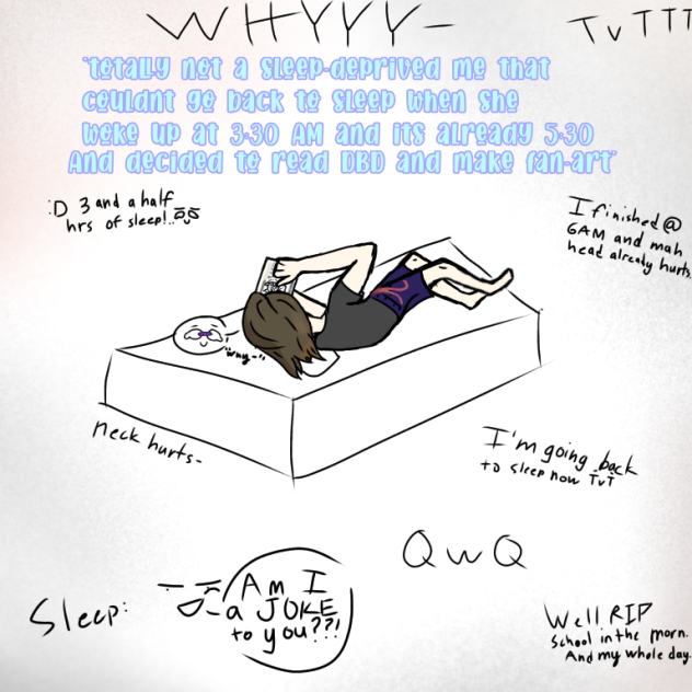 sleep-deprived hot days in summer - ibisPaint