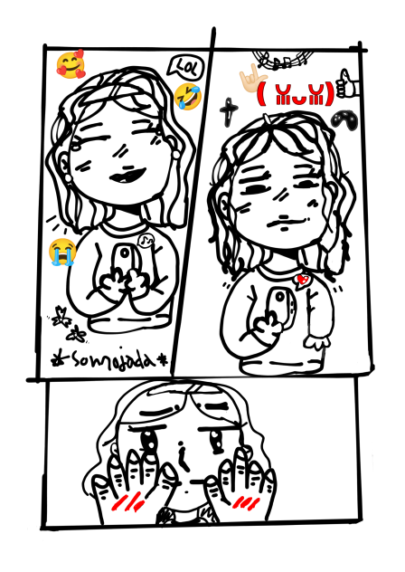 mi primer comic yo en internetVS yo real - ibisPaint