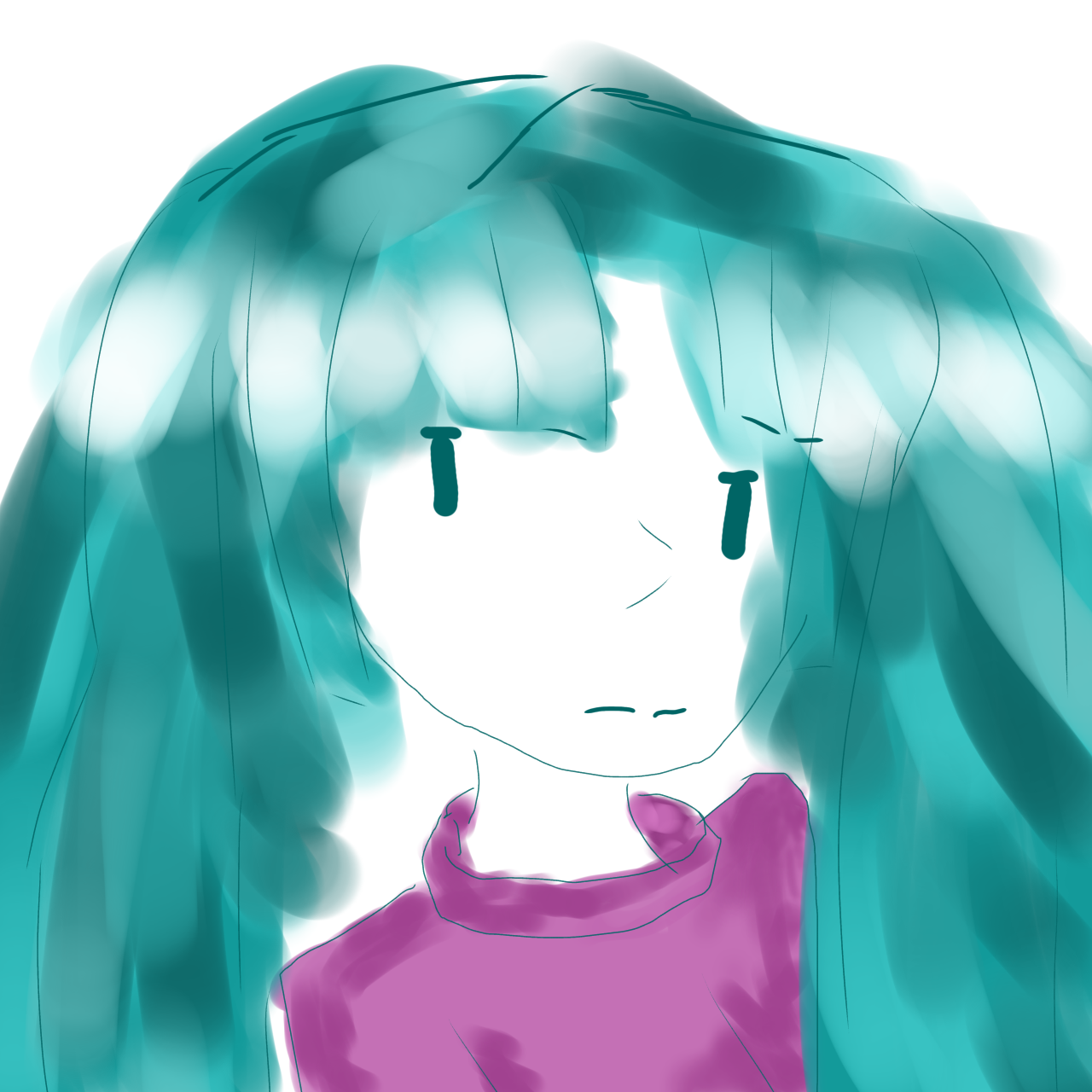 Blue haired girl - ibisPaint