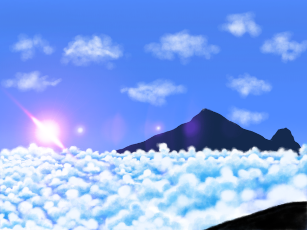 mountain and clouds - ibisPaint