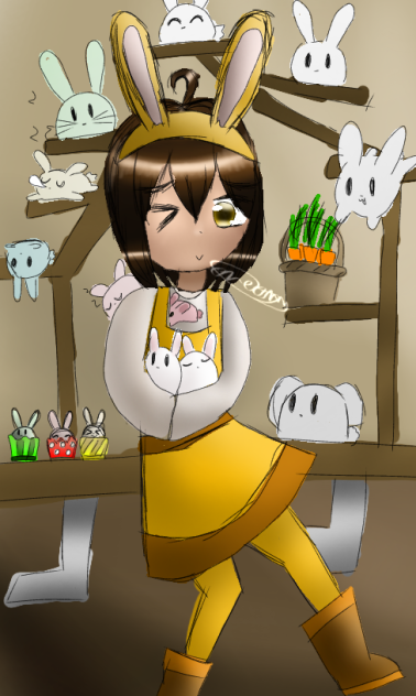 Girl with rabbits - ibisPaint