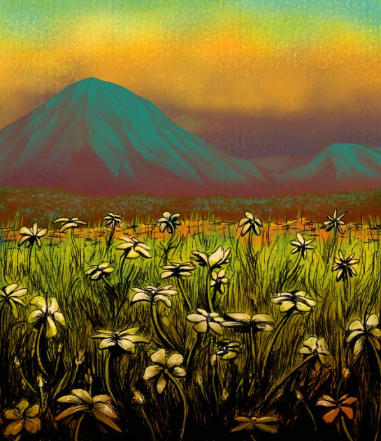 Flowery Cliff - ibisPaint