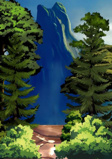Forest with mountain Background - ibisPaint