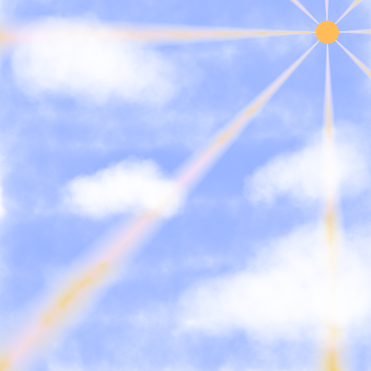 Blue sky, white cloud, bright sun. - ibisPaint