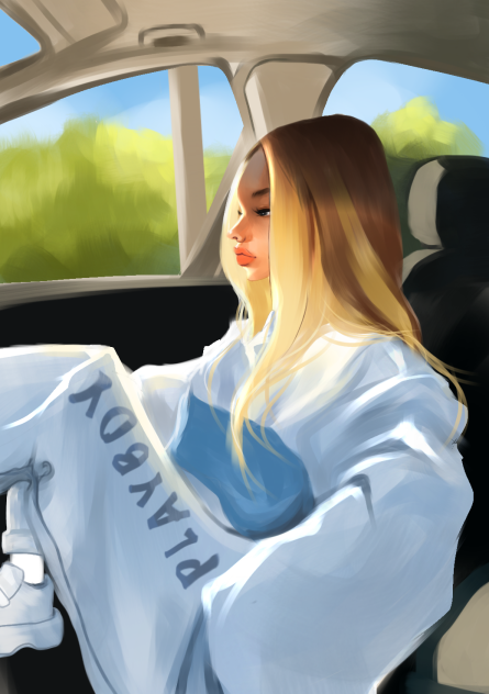 Girl in the car - ibisPaint