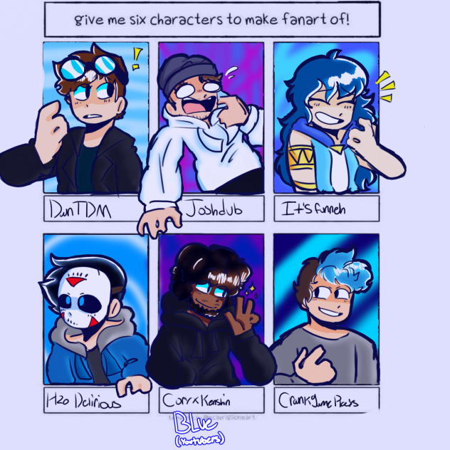 Six Fanarts Of YouTubers (Blue) - ibisPaint