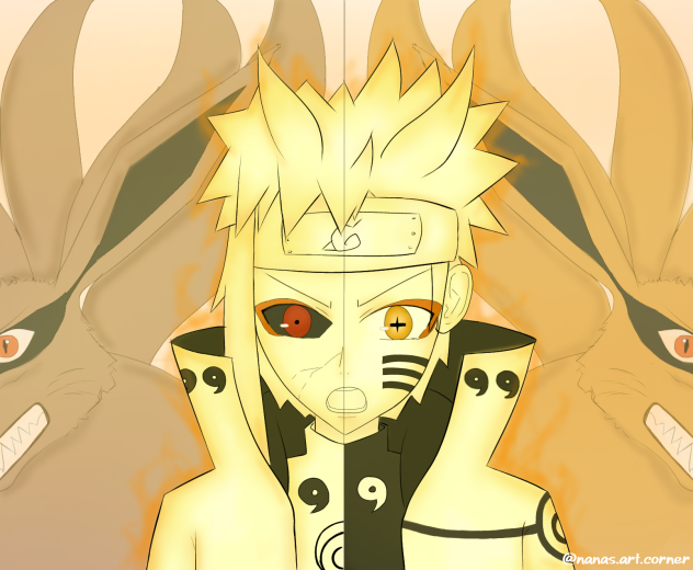 Naruto and Minato nine tails form - ibisPaint