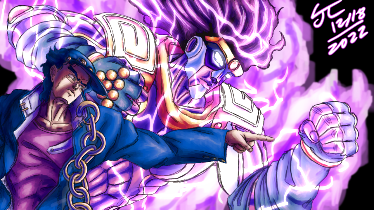 Jotaro Kujo and Star Platinum - ibisPaint