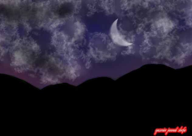 moon, clouds🌙 ☁ - ibisPaint