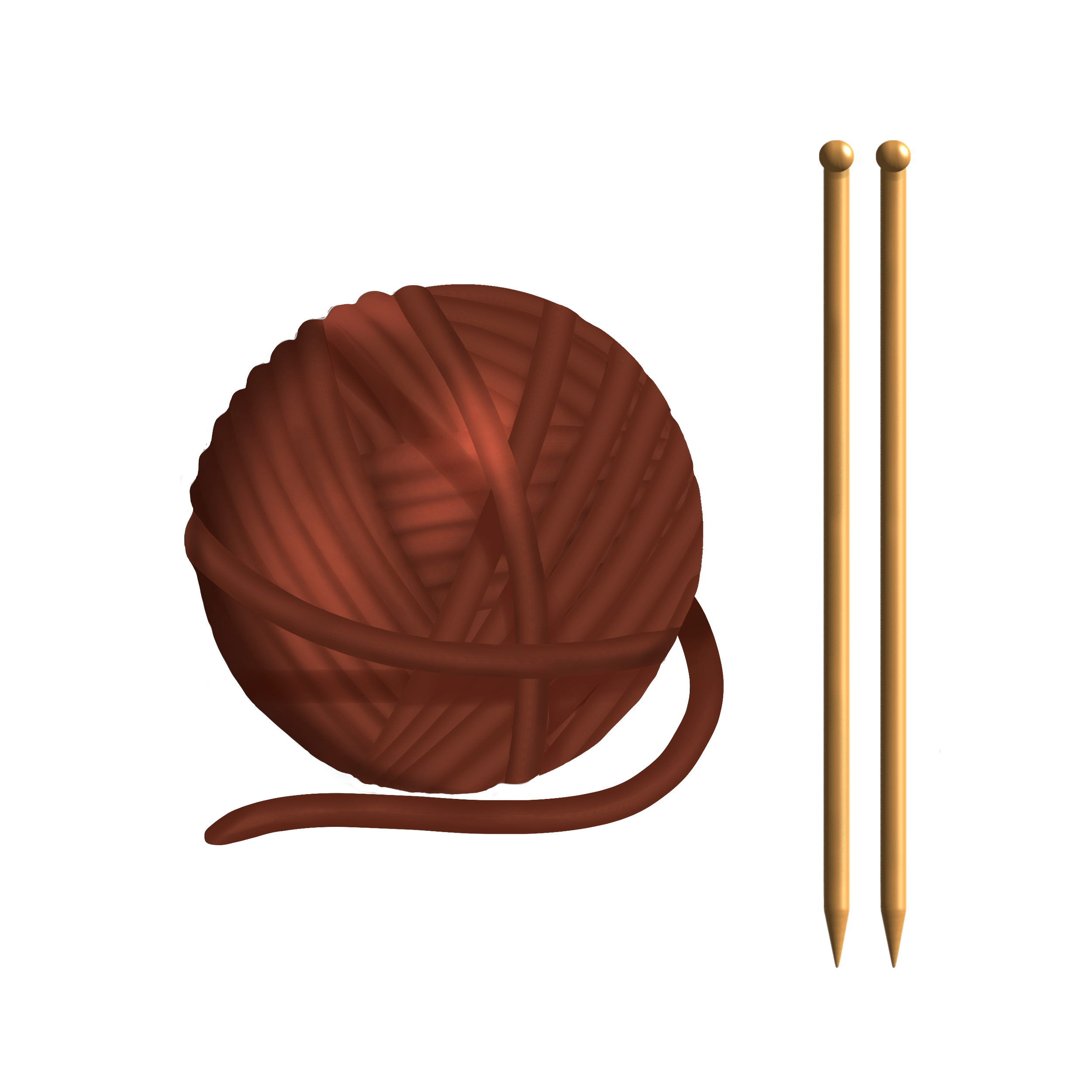 Yarn ball & Knitting needles - ibisPaint
