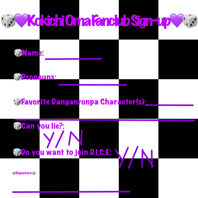 Kokichi Oma Fanclub sign up sheet! - ibisPaint