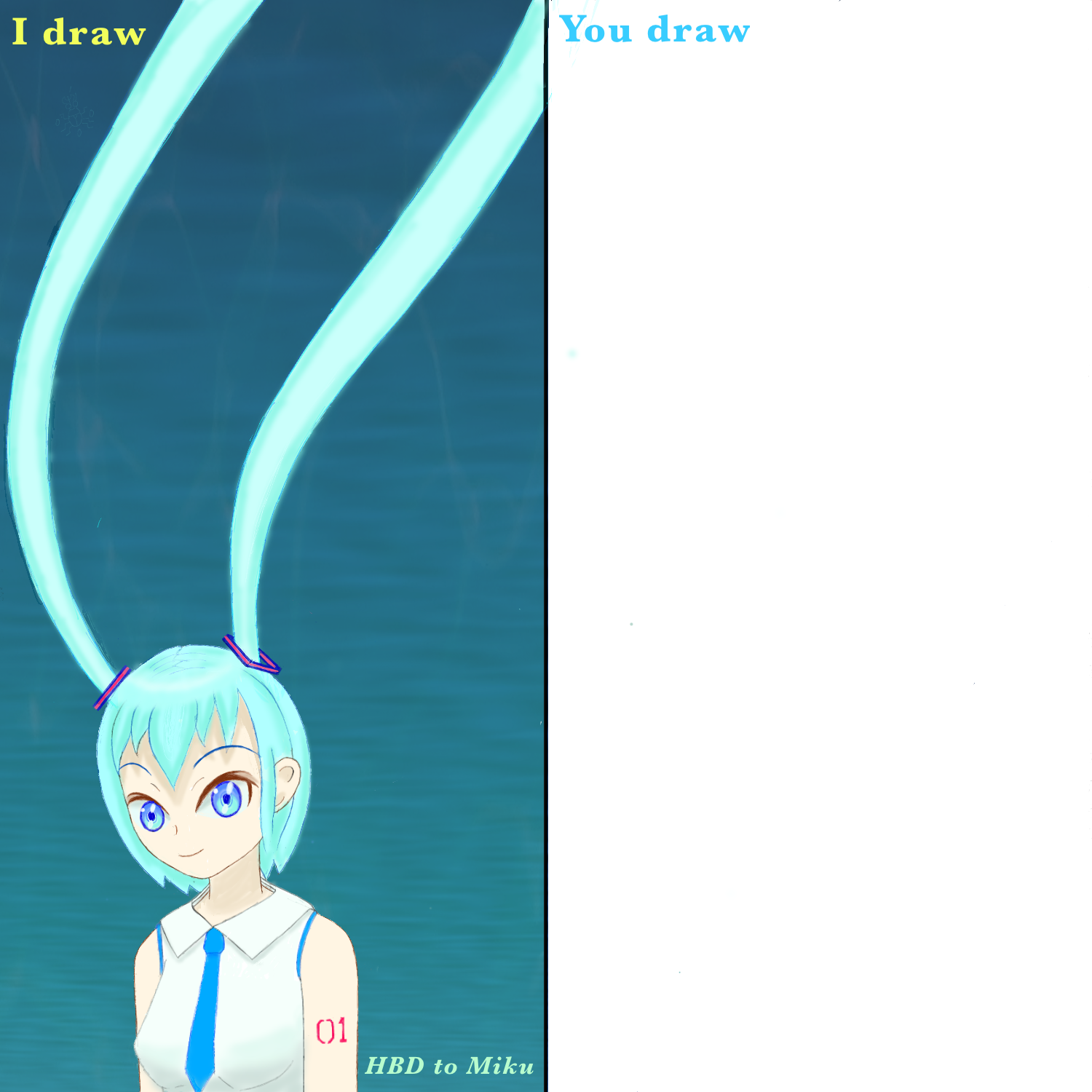 I draw You draw HBD to Miku - ibisPaint