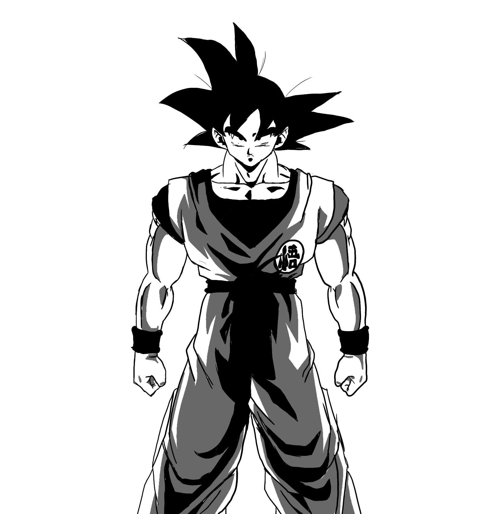 Black and White Goku - ibisPaint