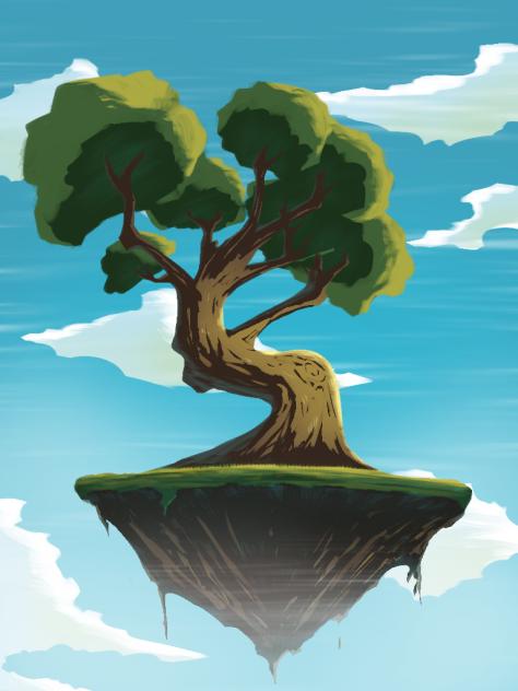 Floating tree - ibisPaint