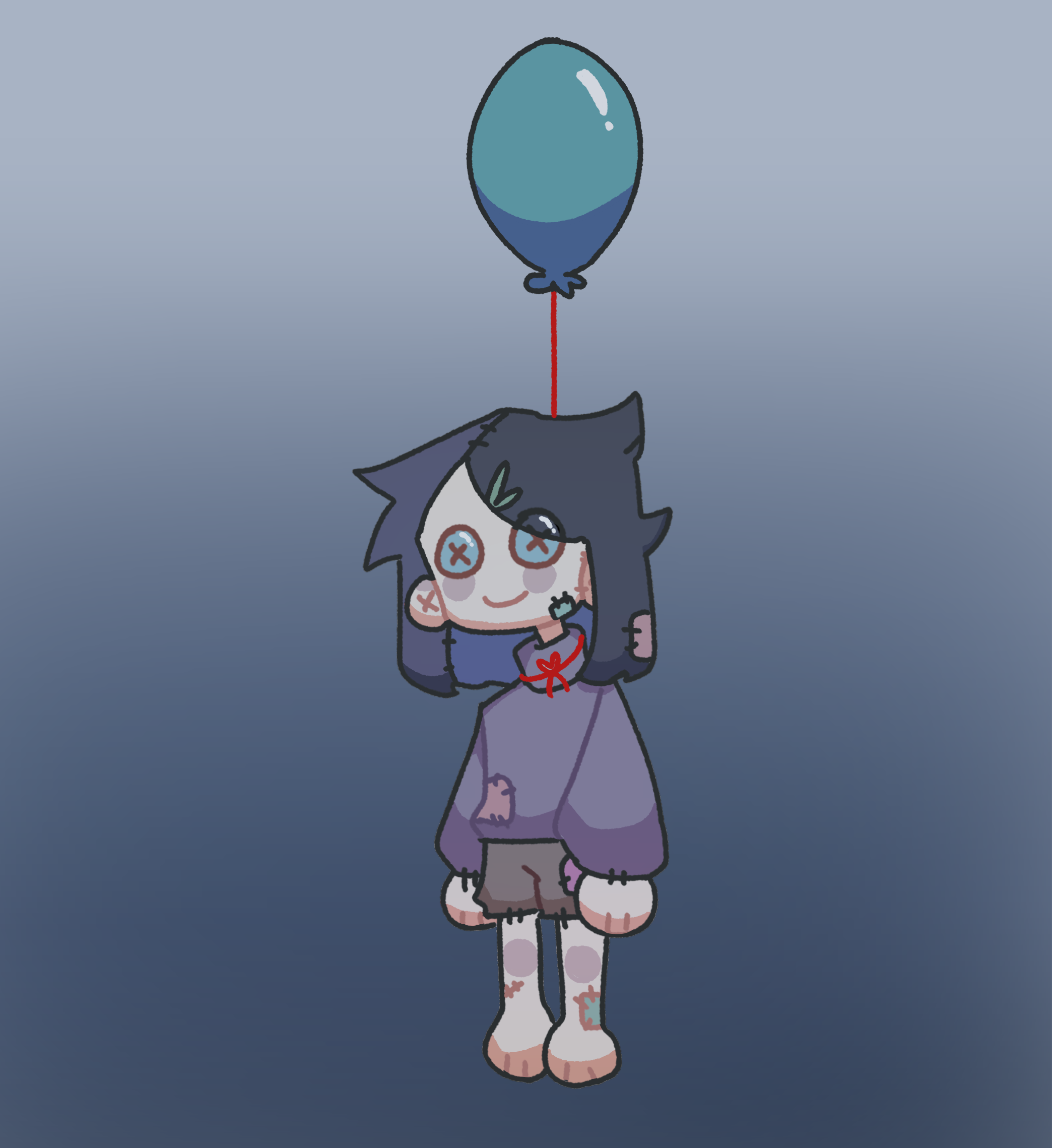 hanging on a balloon - ibisPaint