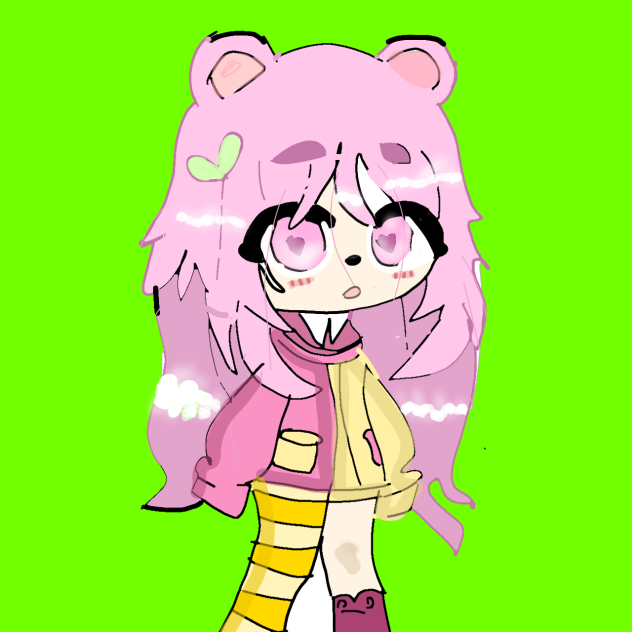 Green screen bear girl (gacha club) - ibisPaint