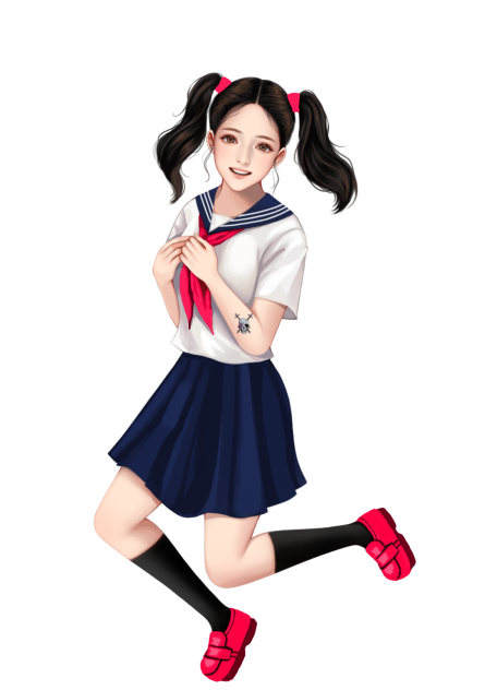 the queen of pink in school uniform. - ibisPaint
