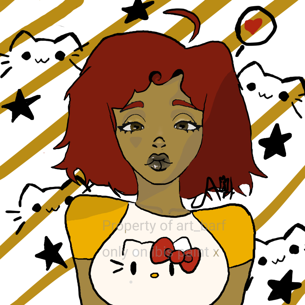 She likes cats. - ibisPaint