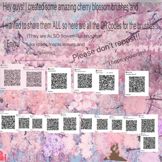 Cherry blossom QR codes!Plz don’t repost - ibisPaint