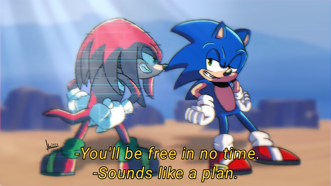 Sonic Frontiers Knuckles Cutscene Redraw - ibisPaint