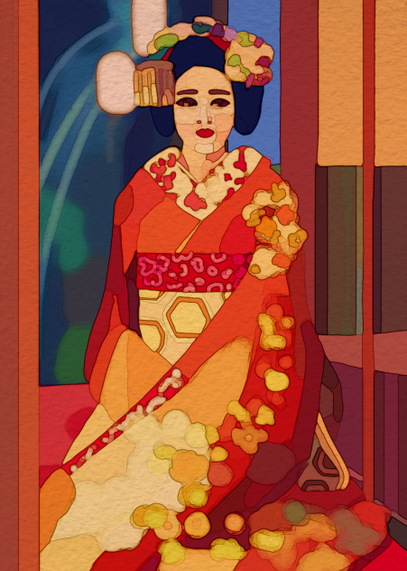 geisha at night - ibisPaint