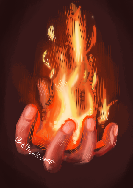 hand in fire - ibisPaint