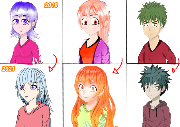 evolution of my characters - ibisPaint