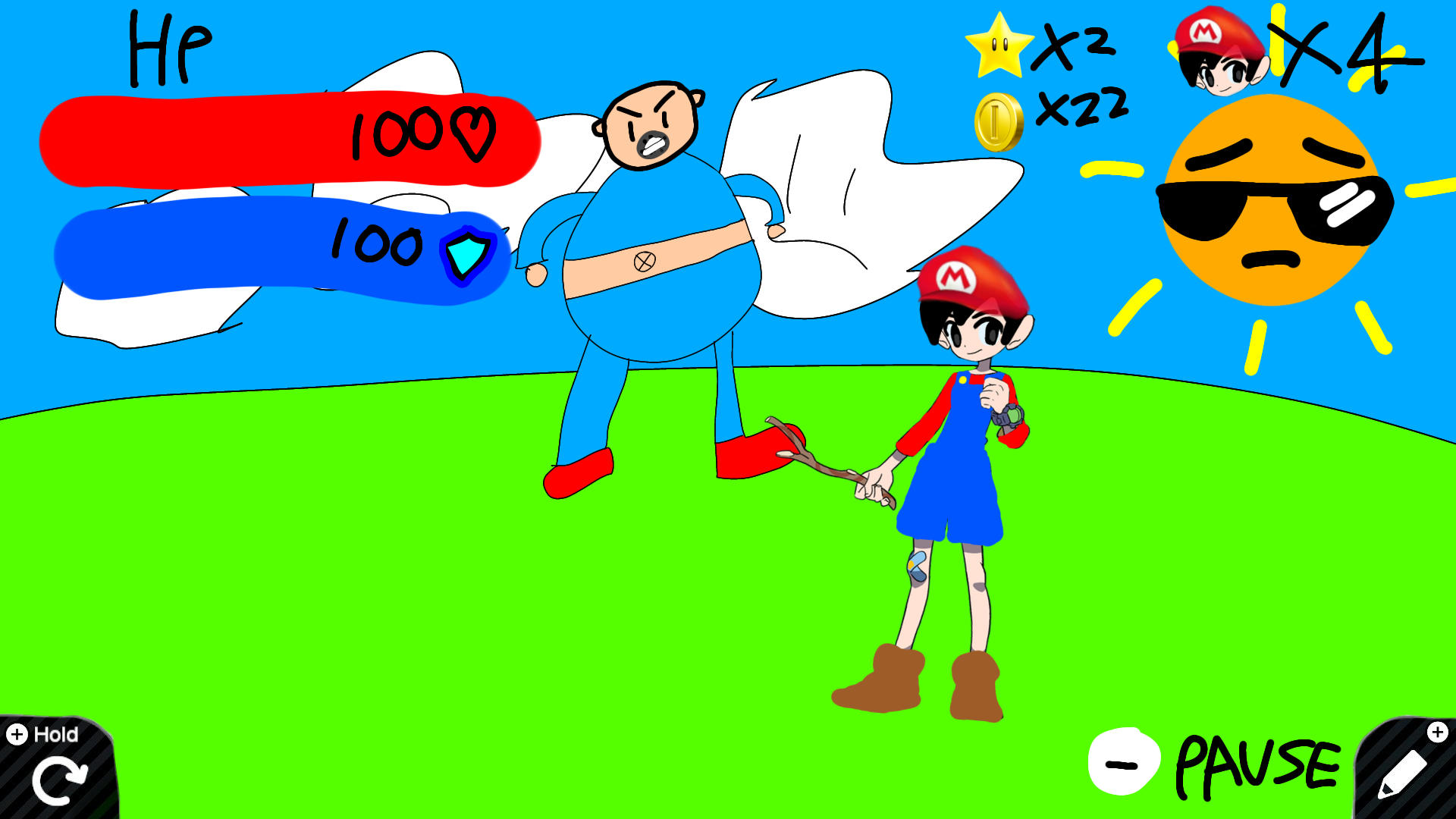 Mario Man The Video Game Gameplay 6 - ibisPaint