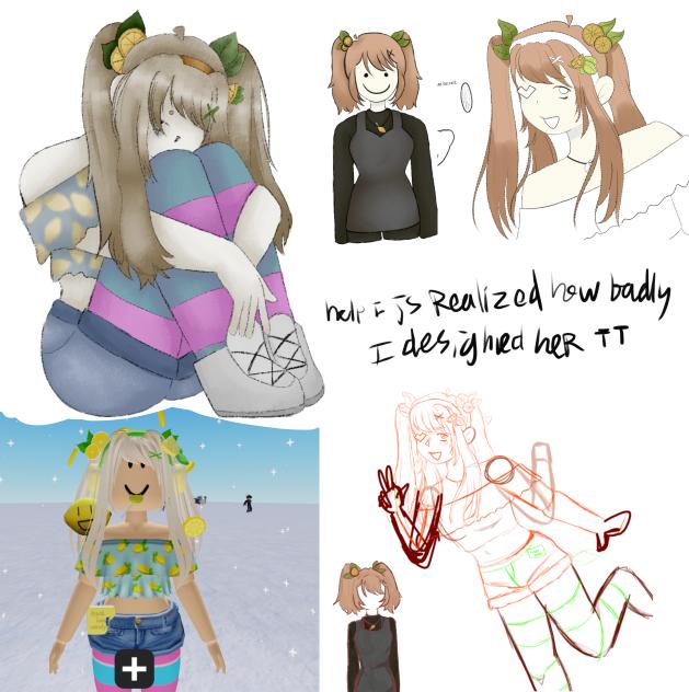 Aria, My oc and my (oldish)roblox avatar - ibisPaint