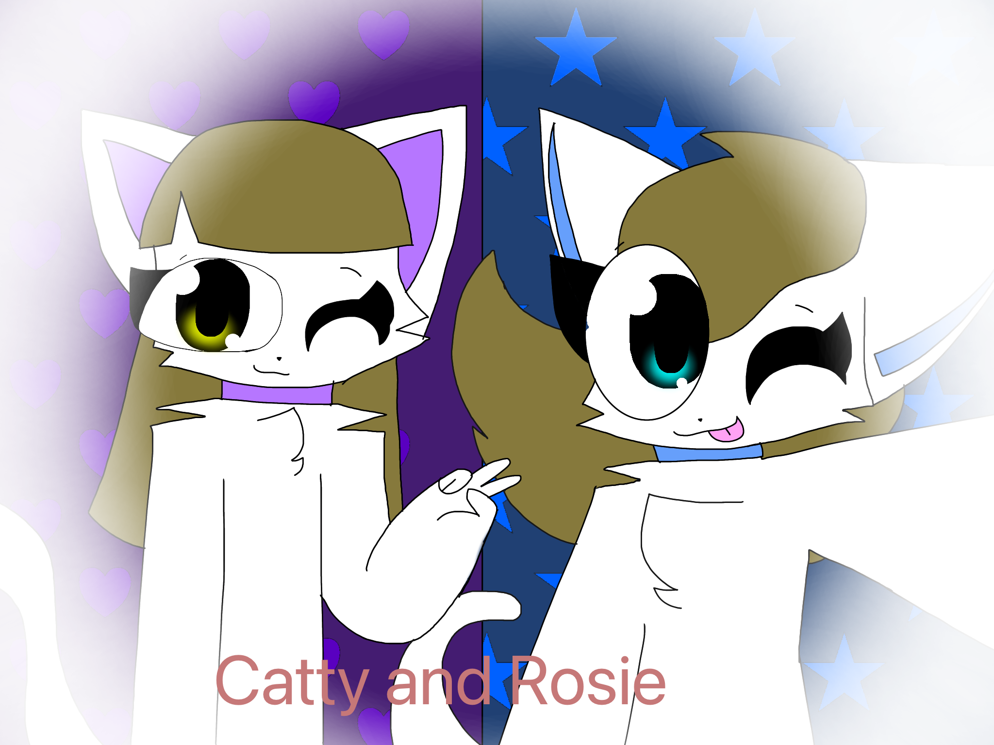 Catty and Rosie (ibisPaint X speed art) - ibisPaint