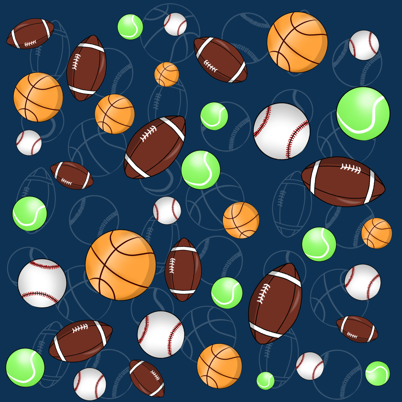 sports balls pattern - ibisPaint