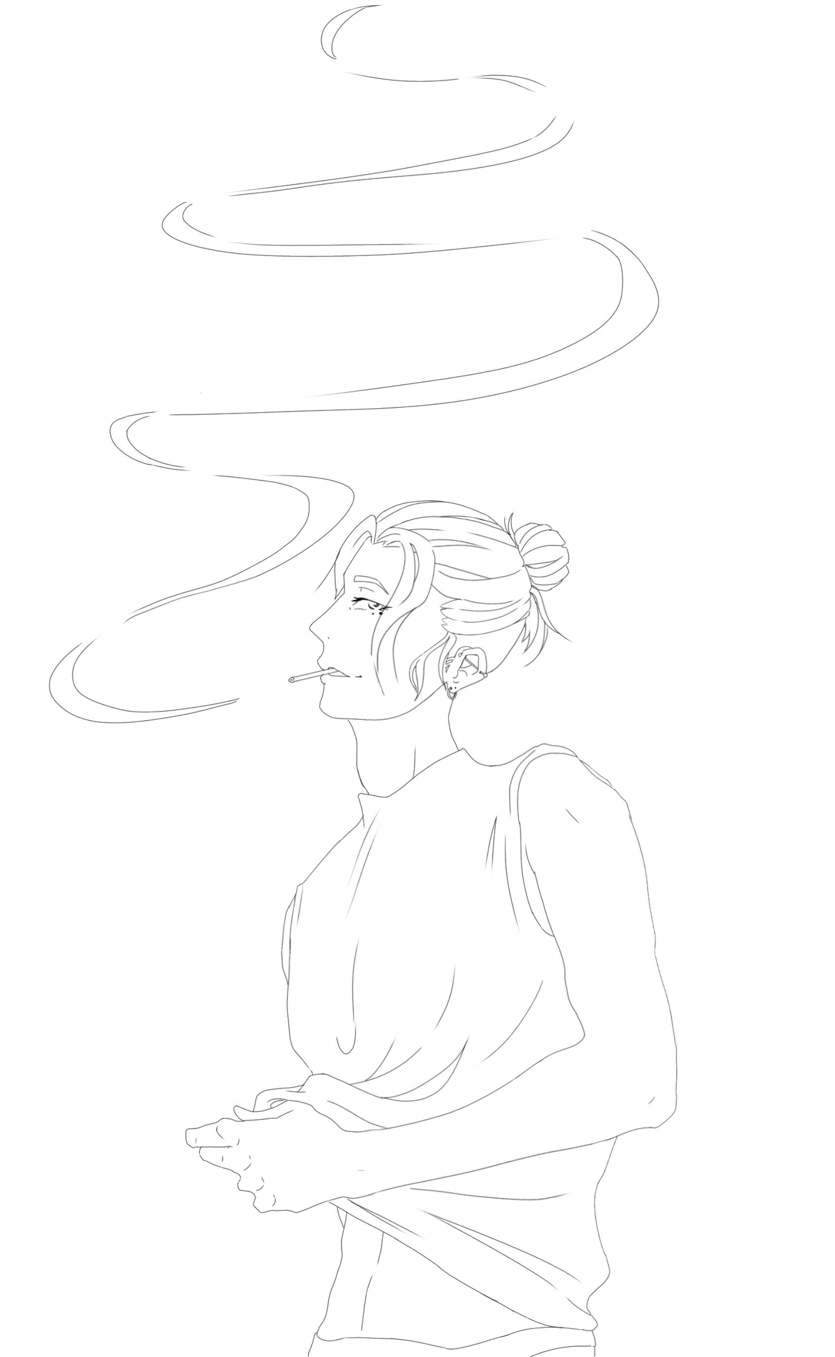 smexy man line art - ibisPaint