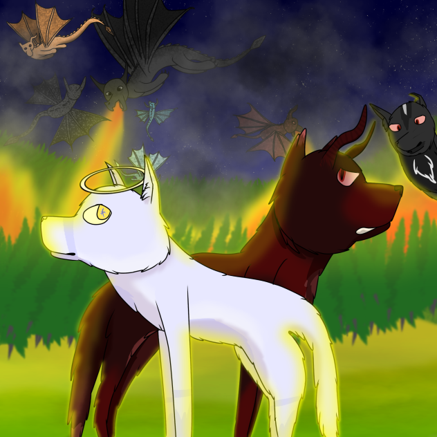 Wolves and Dragons - ibisPaint