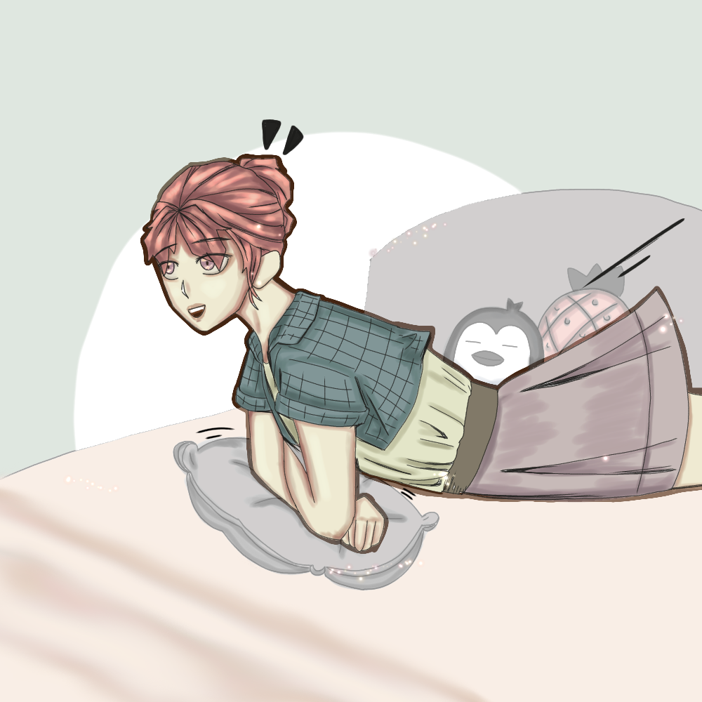 jumping in bed - ibisPaint