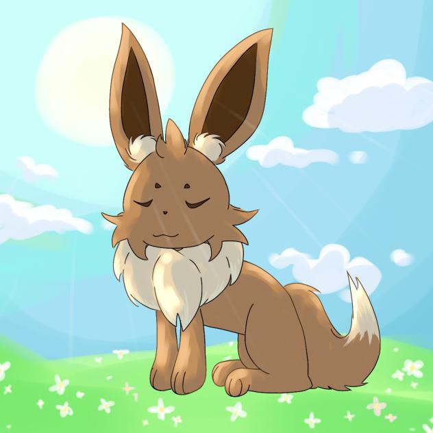 {Pokémon} Flower Field Eevee - ibisPaint