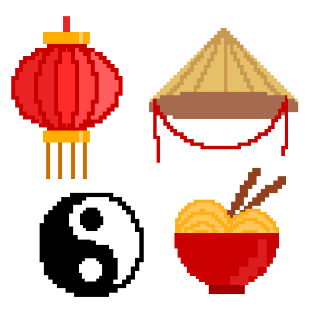 Chinese pixel icons - ibisPaint